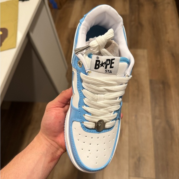 Bape | Shoes | Bapesta Lows Patent Leather Blue 222 Mens Size 75 | Poshmark